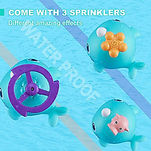 Bath Toys for Toddlers 1-3, Baby Toys 12-18 Months, Mold Free Whale Water Spraying Bath Toy with Sprinklers & Shower Head, Bathtub Pool Bathroom Shower Toy Gifts for Toddler Infant Kids Boy Girls