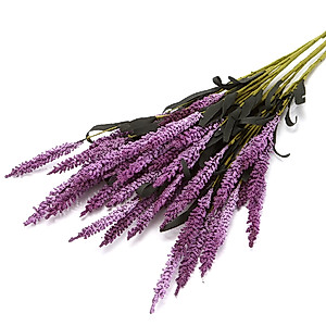 Folora 4 PCs Lifelike Artificial Lavender Flowers, DIY Decoration Bouquet for Wedding Home Garden Decoration, 24 Inches