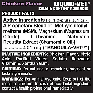 Liquid-Vet by Reliant Health Brands K9 Calm & Content Advanced Formula, 8oz 2-Pack, Chicken