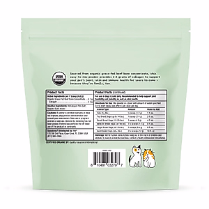 Bark & Whiskers Organic Collagen for Dogs & Cats, 5.07 oz. (144 g), 30 Scoops, Organic Grass-Fed Beef, Supports Mobility & Skin Health, Veterinarian Formulated, Certified USDA Organic, Dr. Mercola