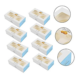 MUSISALY 25pcs Boxes Window Egg Tart Box Mini Cake Boxes Mini Muffins Window Box Bracket Gift Boxes with Lids for Presents Individual Cake Carrier Egg Tart Gift Packaging Box Cupcake Box