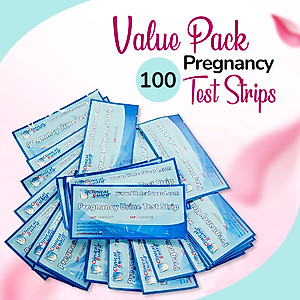Clinical Guard 100 Pregnancy Tests Strips - Sensitive & Accurate Measurement Within 5 mins - Early Detection Pregnancy Test Strip - Easy to Use for Home Tests - HCG Test Strip Kit