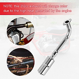 GREHUA Upgrade Exhaust Pipe Muffler Jet Kit Compatible with Predator 212cc 196cc 5.5hp 6.5hp GX160 GX200 Engine Coleman CT200U CT200U-EX BT200X Baja Warrior MB200 Mini Bike KT196 Go Kart Parts