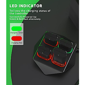 Rechargeable Battery Packs for Xbox Series X|S, 4 x 1200mAh Xbox one Controller Battery Packs, High Capacity Rechargeable Battery with Charger for Xbox One/One S|X/Xbox Series X|S/Elite Controllers