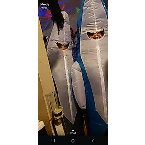 IHGYT Inflatable Shark Costume Air Blow up Jaws Jumpsuit Fancy Dress Funny Carcharias Suit for Cosplay Party Halloween Christmas Carnival