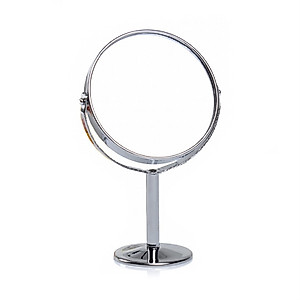 LEEOX Make Up Mirror Magnification Circular Makeup Mirror Dual 2 Sided Round Shape Rotating Cosmetic Mirror Stand Magnifier Mirror Standing Mirror