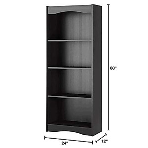 Sonax Hawthorn Tall Bookcase, 60", Midnight Black