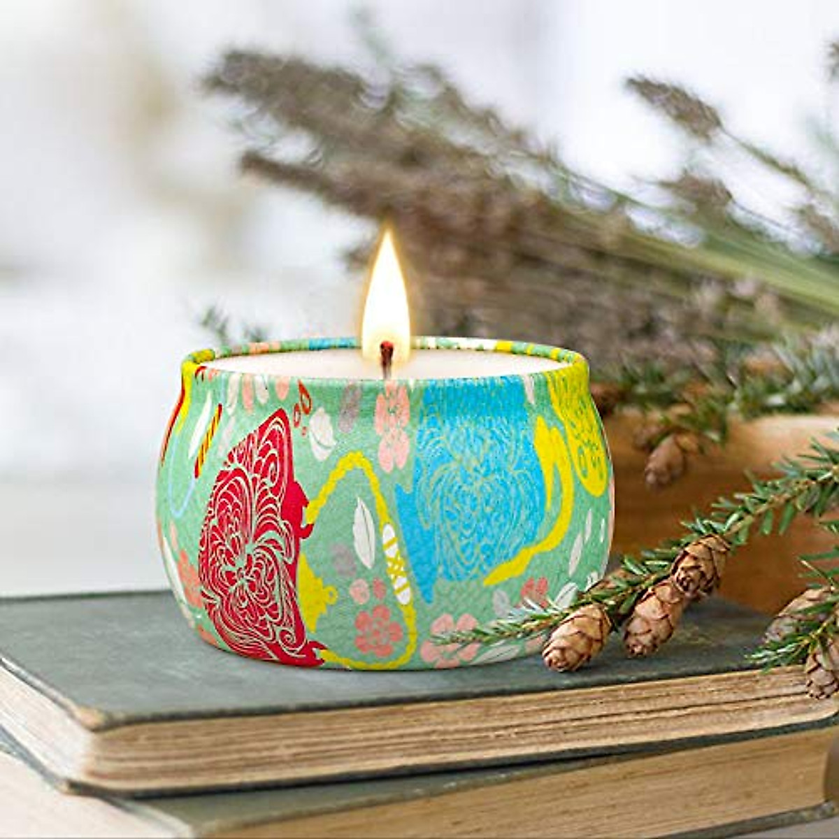 Scented Candles Gift Set, 120 Hour Long Lasting Aromatherapy Candle, Soy Candles, Candle Gift Set for Bath,4 Pack 4.4 oz, Candle for Scented, Lavender, Rosemary, Freesia, Orange Blossom