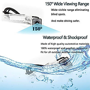 EWAY Rear View Backup Camera for Volkswagen/VW Golf MK4 Estate 1997-2006 MK5 Estate 2003-2009 Passat Estate 2000-2005 TIGUAN 2007-2013 Porsche Cayenne 2003-2010 License Plate Reversing Camera