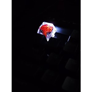 MECHKYP Handmade Mt .Fuji Backlit Resin Artisan Keycap R4/Esc Key Cap Shine Through Translucent SA Profile for Cherry MX Switch Gaming Mechanical Keyboard,Volcano Magma (Magma)