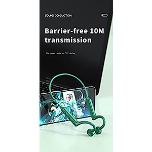 TEDATATA New Sports Bone Conduction Bluetooth Headset Sound Guide Listening to Songs not in Ear Music Driving Listening to Books Running for Women(Green)