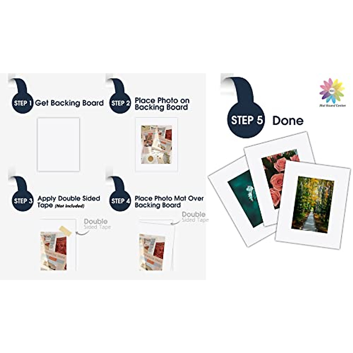 MBC MAT BOARD CENTER, 11x14 White Backing Matte Boards, 4-ply Thickness - for Art, Prints, Photos, Prints and More (50 Pack)