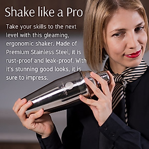 Martini Shaker - Martini Shaker Set - Cocktail Shaker Set with Jigger - Shakers Bartending - Martini Shaker with Strainer - Drink Shakers Cocktail Kit - 24oz Stainless Steel Drink Mixers for Cocktails