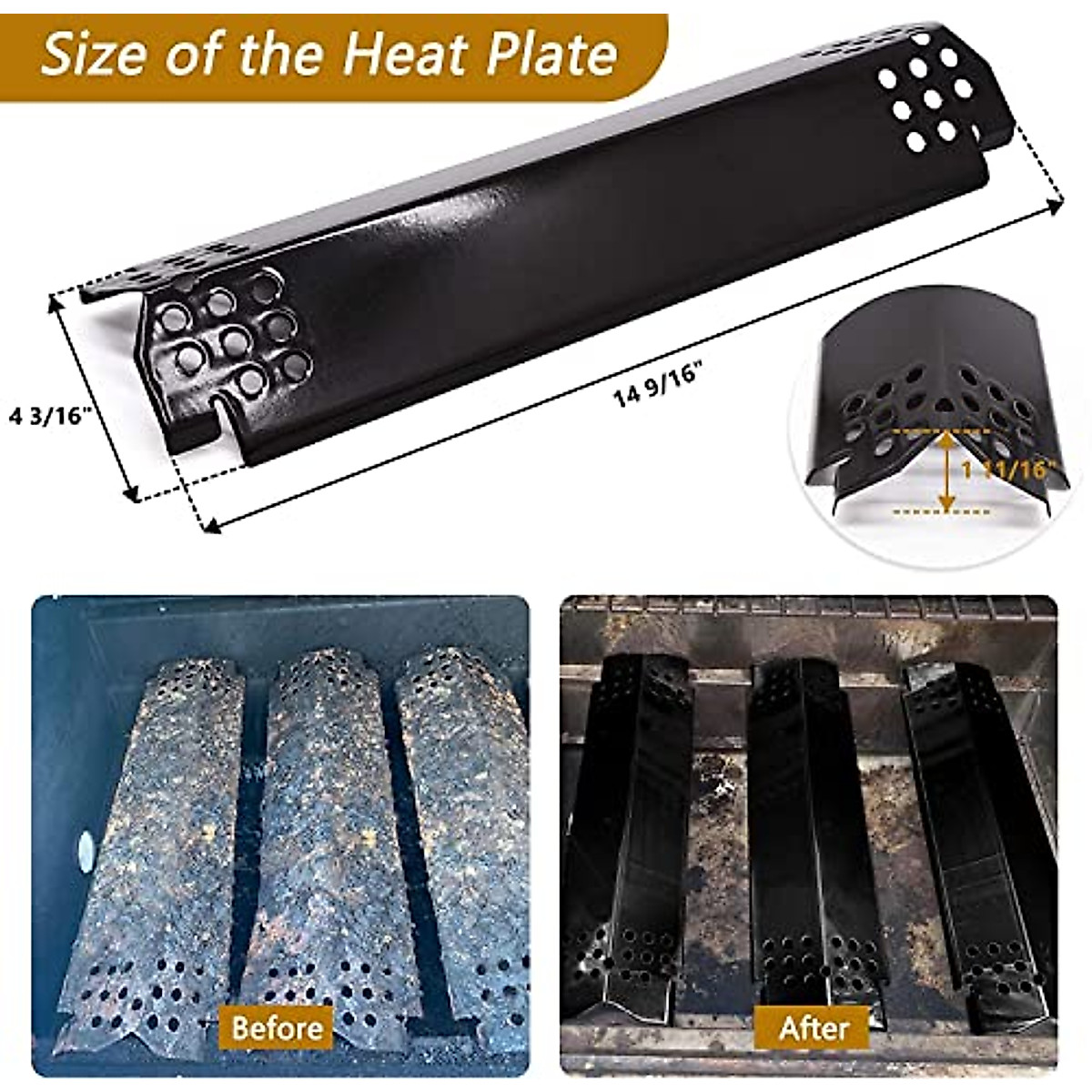 Adviace Replacement Parts for Nexgrill 720-0898 Deluxe 6 Burner Gas Grill 720-0898 Heat Plates 720-0898 Burners 720-0898 Igniter, Replacement for 720-0898 Nexgrill Parts