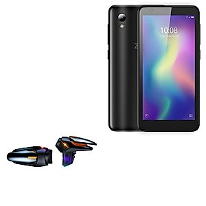 BoxWave Gaming Gear Compatible With ZTE Quest 5 - Touchscreen QuickTrigger Auto, Trigger Buttons Autofire Gaming Mobile FPS - Jet Black
