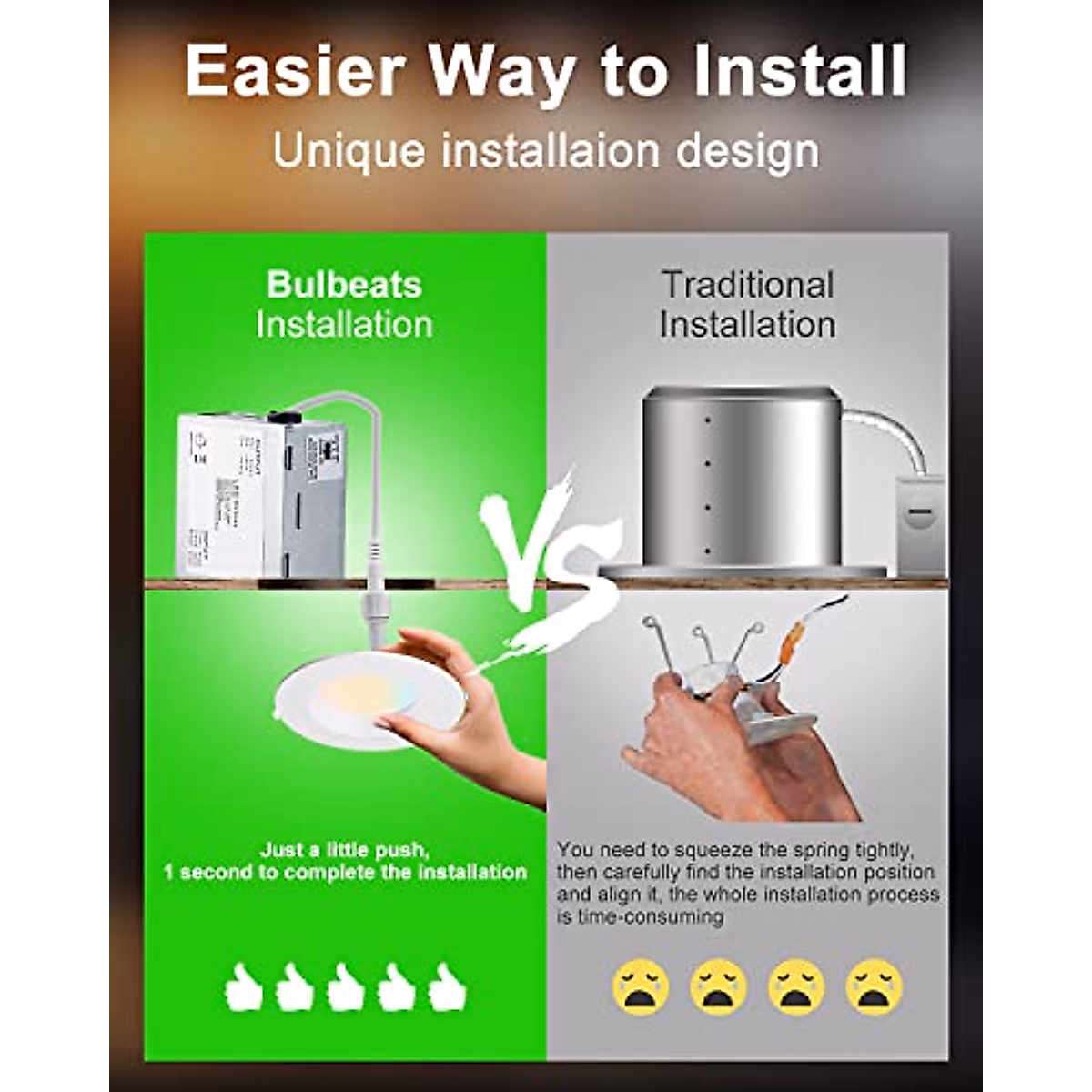 12 Pack LED Recessed Lighting 6 Inch, 3000K/4000K/5000K Selectable Canless 6 inch led recessed light, Dimmable 6in Recessed Lighting LED,12W 1200LM (110W Eqv.) CRI90 Wafer Lights 6 inch -IC Rated