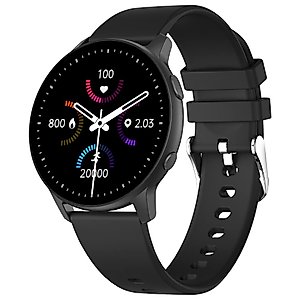 Smart Watch 2022 for Woman and Men, 1.28 ich Full Screen Touch, Activity Trackers Compatible iOS/Android, IP68 Waterproof, Black 1.28 inch VMX1 0