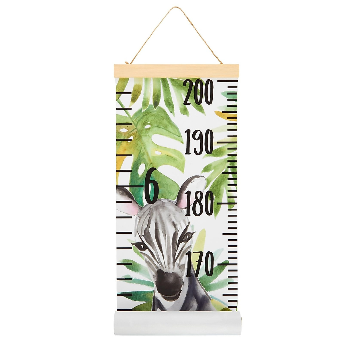 Juvale Safari Height Chart for Nursery and Bedroom Decor, 6.5 ft Growth Tracker for Wall (Jungle Design)