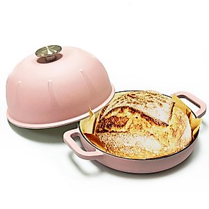 Cuisiland Enameled Cast Iron Round Bread Oven with 10-inch Diameter, 5-Quart Capacity, Handle for Cooking, Baking, Roasting, Stewing, and Braising, Suitable for Stoves, Ovens, and Grills