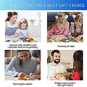 DIY 5D Diamond Painting by Number Kits for Adults and Kids, 16"X12" WINI The Poh Round Full Drill Crystal Rhinestone Embroidery Cross Stitch Arts Craft Canvas for Home Wall Decor