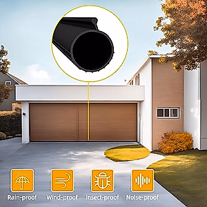 Duzzy Garage Door Bottom Seals, 10 Feet P-Bulb Weatherproofing Garage Door Seals Bottom Rubber for Single-Track Replacement Overhead Doors