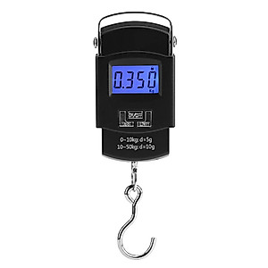Hanging Weight Scale, Digital Luggage Scale Fishing Scale110lbs Electronic Mini Pocket with Backlight LCD Display, Balance Digital Fishing Hanging Hook Scale for Hunting Outdoor Fishing Farm Luggage