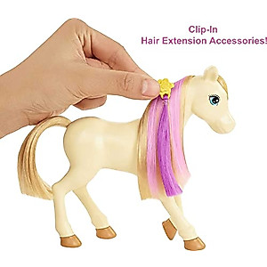 Barbie Groom 'N Care Horse Playset with Blond Doll, 2 Nodding Horses & 20+ Accessories, Style Color-Change Manes with Tool & Clips