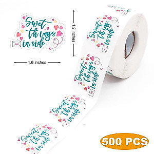 Muminglong 1.5 Inch Sweet Things in Side Sticker,Thank You Sticker, Small Business, Handmade Sticker,Packaging Sticker, 500 PCS