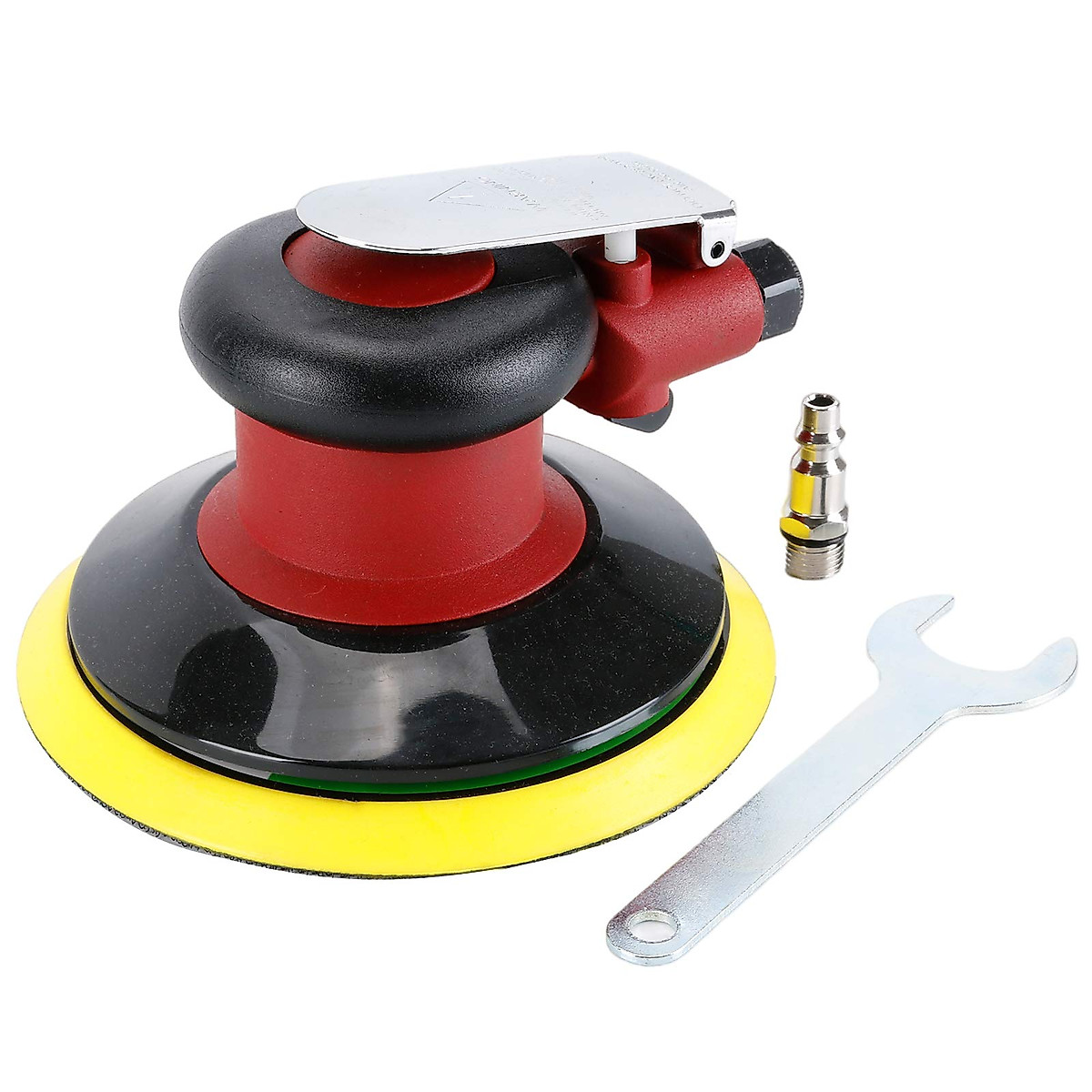 Professional Air Random Orbital Palm Sander, Heavy Duty Dual Action Pneumatic Sander with 1pc Backing Plate (6 inch)