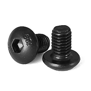 PZRT 40 pcs M5 x 8mm Round Head Hexagon Socket Screws, 10.9 high-Strength Hexagon Socket Round Head Screws, Black