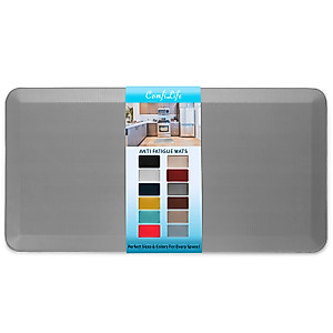 ComfiLife Anti Fatigue Floor Mat – 3/4 Inch Thick Perfect Kitchen Mat, Standing Desk Mat – Comfort at Home, Office, Garage – Durable – Stain Resistant – Non-Slip Bottom (20" x 39", Gray)