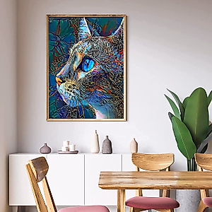 Cat Diamond Painting, 5D Diamond Painting Kits for Adults, 12.0x16.0 inch Animal Diamond Painting Kits, DIY Diamond Art Kits for Beginners, Very Suitable for Home Wall Decor