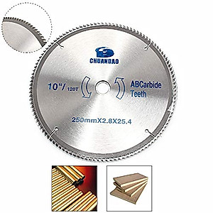 10 Inch 120 Tooth Carbide Tipped Wood Cutting Disc Circular Saw Blade for Cutting Hard & Soft Wood Aluminum with 1 inch Arbor