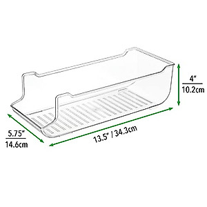 mDesign Large Plastic Pop/Soda Can Dispenser Storage Organizer Bin for Kitchen Pantry, Countertops, Cabinets, Refrigerator - Holds 9 Cans - BPA Free, Food Safe - Clear