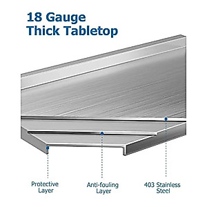 Saranya 18 Shop New Modern Silver 36 inches Stainless Steel Work Table undershelf Adjustable Cook Under Prop Food Strong Commercial Cafeteria Shelf Kitchen Restaurant Office Home 36"L x 24"W x 34"H