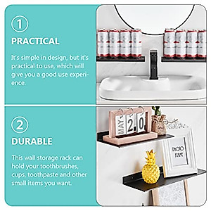 DOITOOL Metal Wall Shelves Metal Floating Shelf Hanging Rack: Aluminum Alloy Wall- Mounted Shelf Wall Mounted Storage Shelf Bookshelf for Bedroom Living Room Kitchen Office 50cm Metal Wall Shelf
