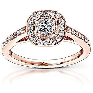 Kobelli Diamond Engagement Ring 1/2 carat (ctw) in 14K Rose Gold, Size 7, Rose Gold