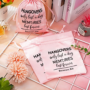 AnyDesign 10Pcs Wedding Hangover Kit Bags Pink Bachelorette Party Favor Hangover Kit Bags Large Drawstring Gift Wrap Bags Survival Recovery Kit Bags for Wedding Bridal Shower Party Favors, 6 x 8 Inch