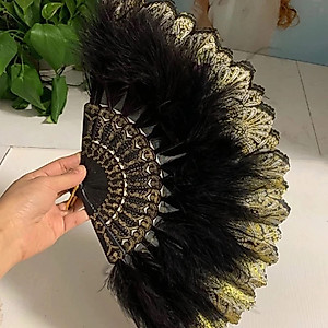 Zerodeko Fan Chinese Folding Hand Fan Flapper Fan Lace Hand Fan Lace Folding Fans Vintage Folding Fans Bridemaids Fan Photo Prop Girl Plastic Court Fan Chinese Style
