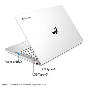 HP Chromebook 14-Inch HD Laptop, Intel Celeron N4000, 4 GB RAM, 32 GB eMMC, Chrome (14a-na0020nr, Ceramic White) (Renewed)