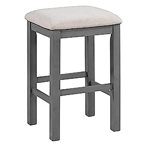 RuiSiSi 4 Piece Counter Height Bar Table Set Farmhouse Counter Height Dining Room Table Set with 3 Bar Stools, Gray