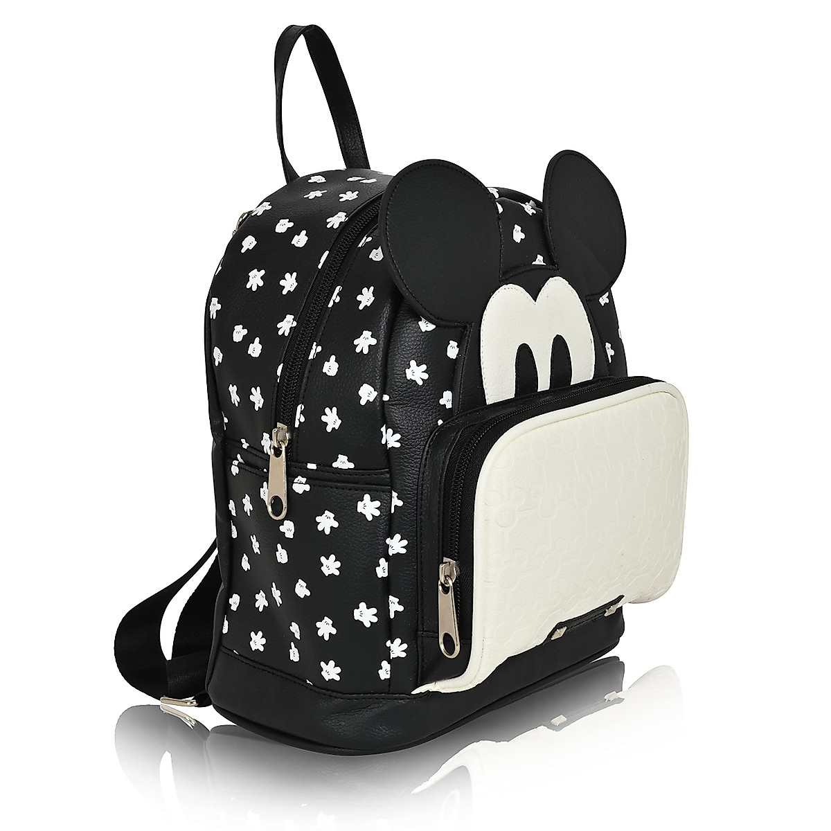 Mickey Mouse Premium Mini Backpack - Mickey Mouse Classic Double Strap 10 Inch Mini Backpack (Black Pink Mickey)
