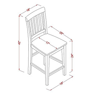 East West Furniture EDVN5-WHI-W Dining Set, 5-Piece