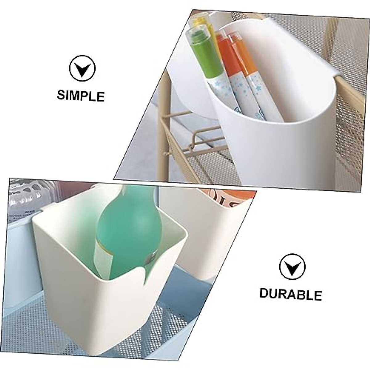 NOLITOY 3PCS wall mounted trash storage cart props wall mounted planters hanging containers for plants portable dolly small stand multi-purpose hanging barrel hanging storage basket bucket