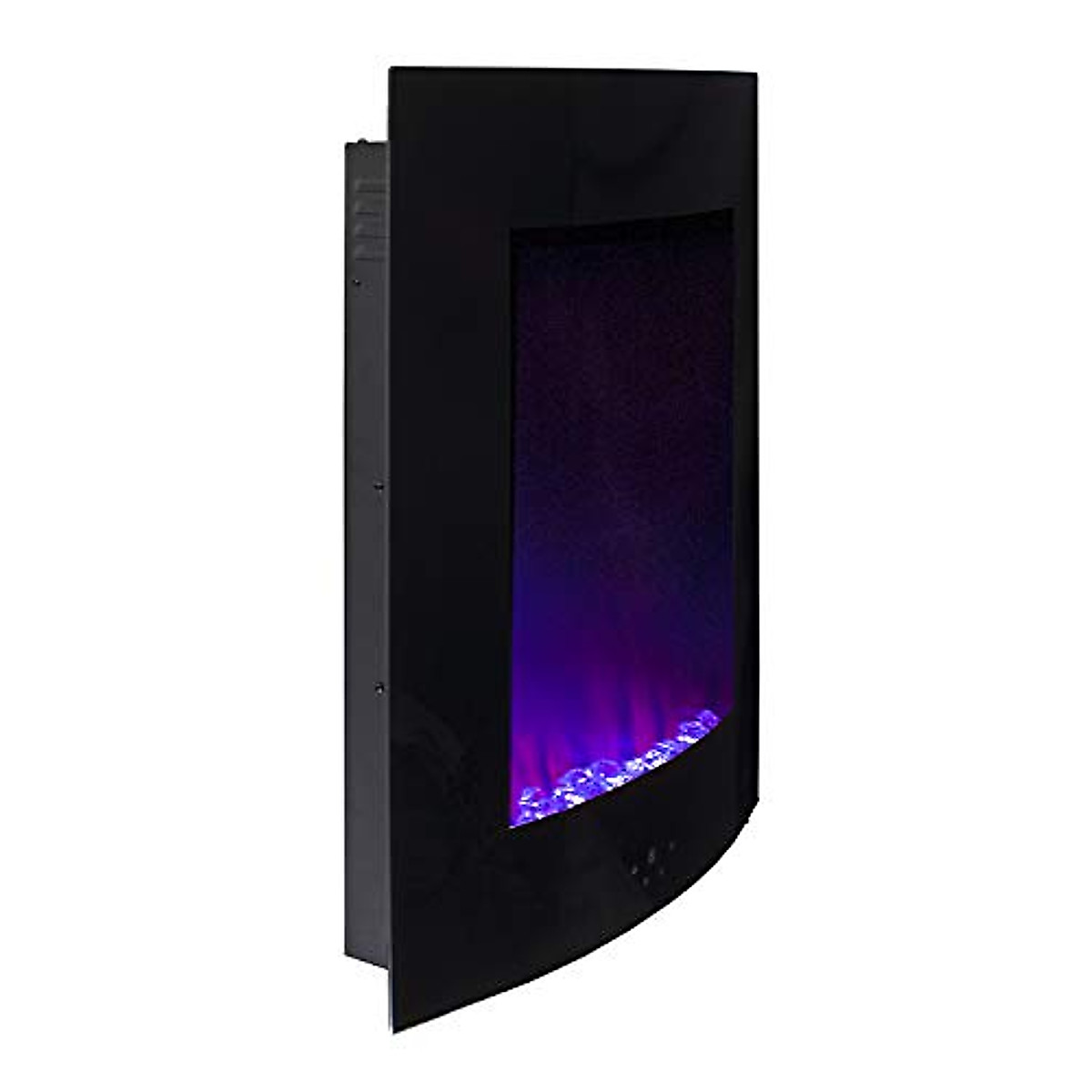 Paramount 27" Black Vertical Curved Wall Mount Electric Fireplace