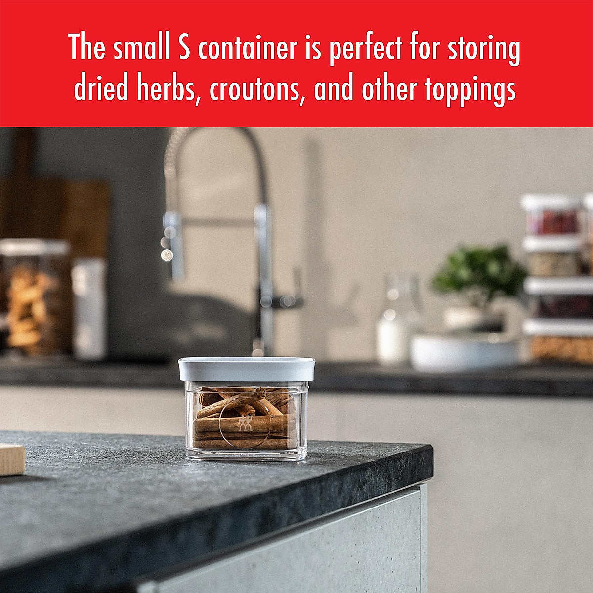 ZWILLING Fresh & Save CUBE Storage Organizer 6-Piece, S, Pantry Organizers and Storage, Plastic, BPA-Free Airtight Dry Food Storage Container, for Storing Herbs, Toppings, Small Nuts and more