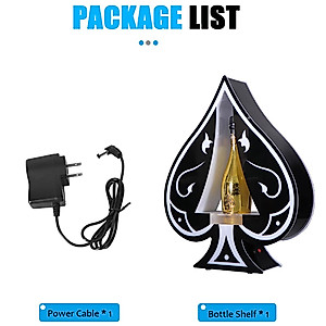 ZYLZHMCH LED Bottle Display Shelf, Ace of Spade Champagne Bottle Presenter Gradient Color and 7 Color Light Modes Flashing Shimmering Bottle Sparklers