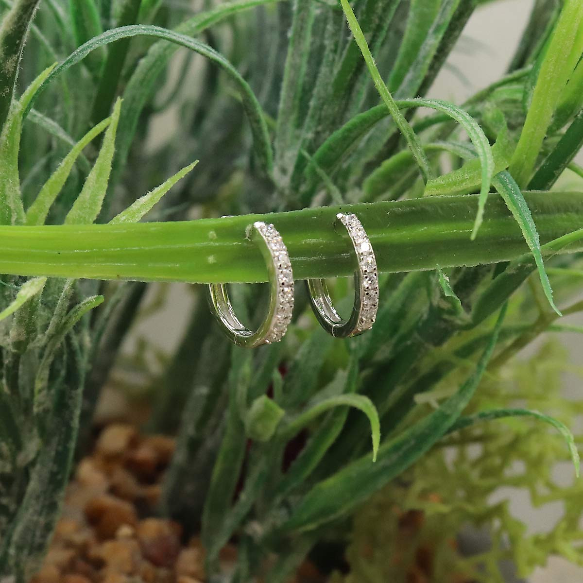 Dazzlingrock Collection 0.20 Carat (ctw) Round White Diamond Ladies Huggie Hoop Earrings 1/5 CT, 10K White Gold