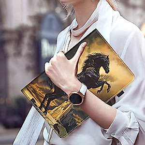 Case Compatible with Amazon All-New Kindle Fire 7 Tablet (2022 Release-12th Generation) Latest Model 7, Full Protection Stand Case with Auto Wake/Sleep, Black Horse