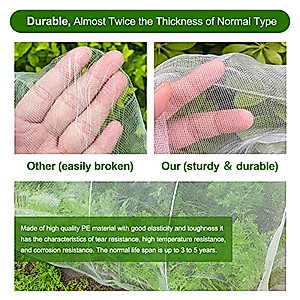 Garden Netting, Jevrench Durable Ultra Fine Garden Netting, Garden Plant Cover Row Cover Makes Plants, Vegetables, Fruits, and Flowers Grow Better (4ft x 25ft)